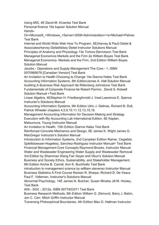 Abnormal psychology an integrated approach test bank and solution ...