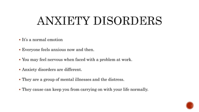 Abnormal psychology's anxiety disorder slides | PPT