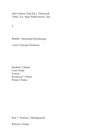 Abnormal Psychology Case Study .docx