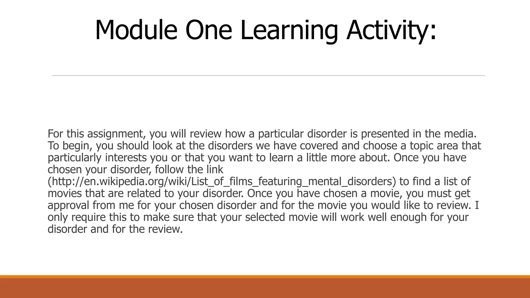 Abnormal psychology in the movies accessible | PPTX