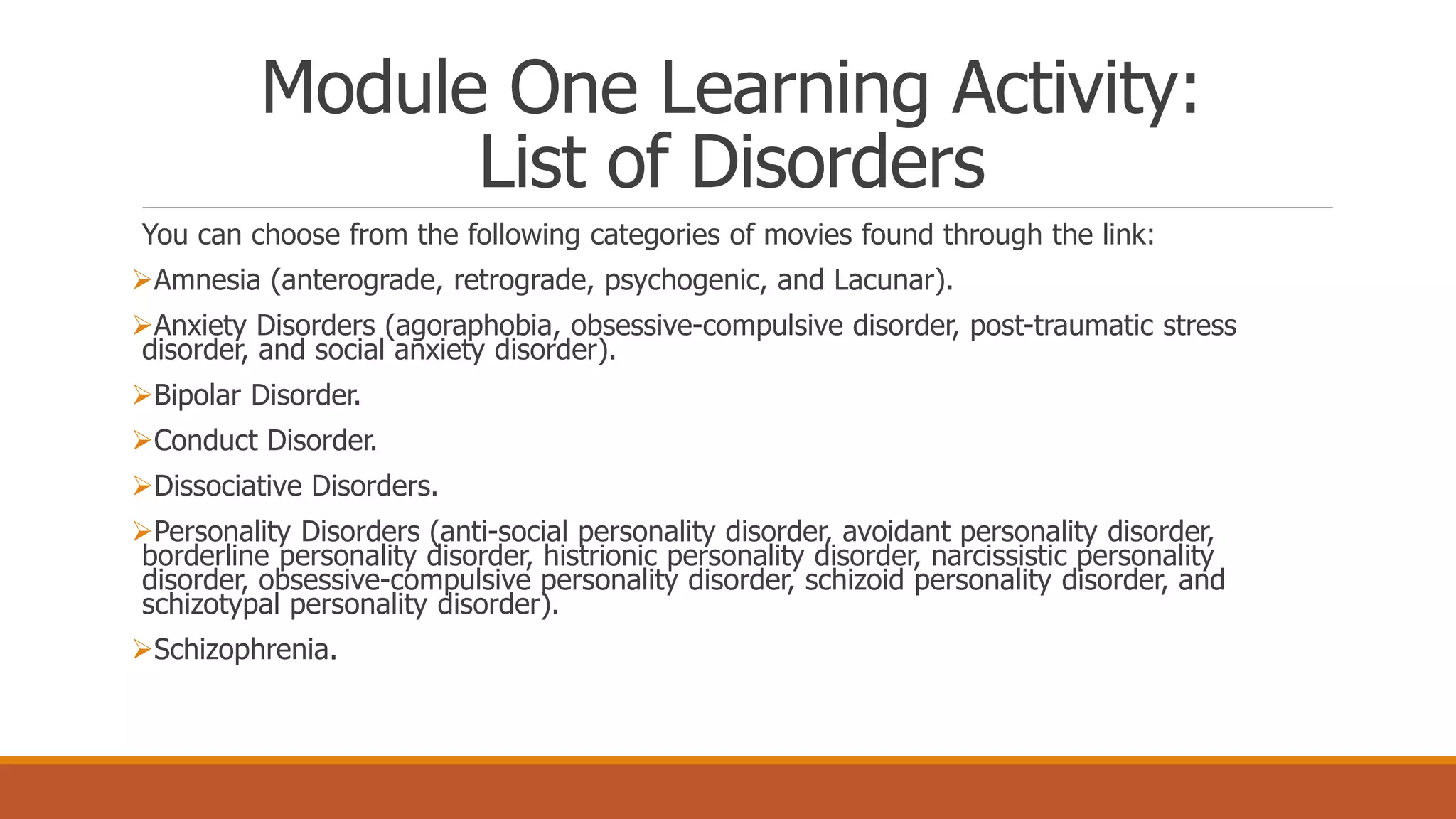 Abnormal psychology in the movies accessible | PPTX