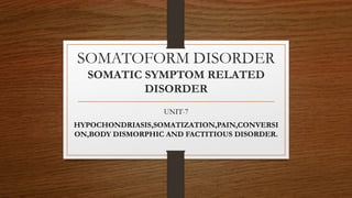 SOMATOFORM AND DISSOCIATIVE DISORDERS | PPTX