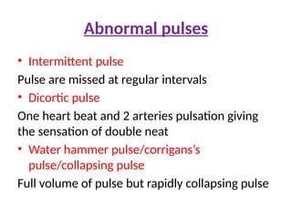 pulse and abnormalities,different types . | PPT