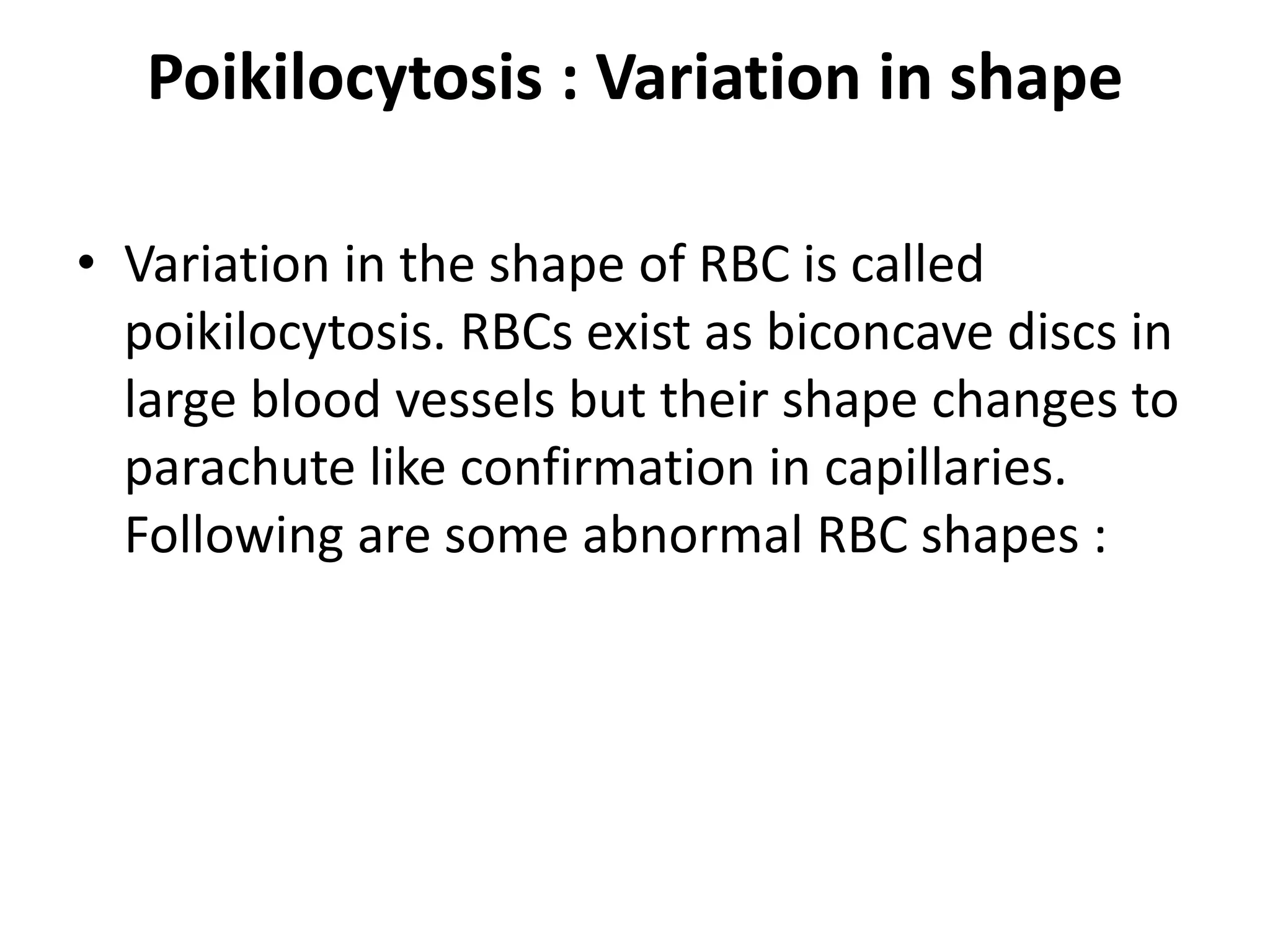 Abnormal red blood cell morphologies | PPTX