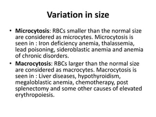 Abnormal red blood cell morphologies | PPTX