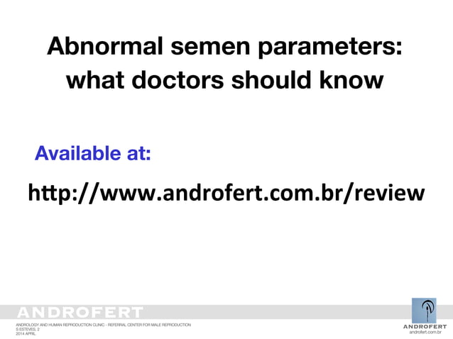 Abnormal Semen Parameters: What doctors should know | PDF | Infertility ...