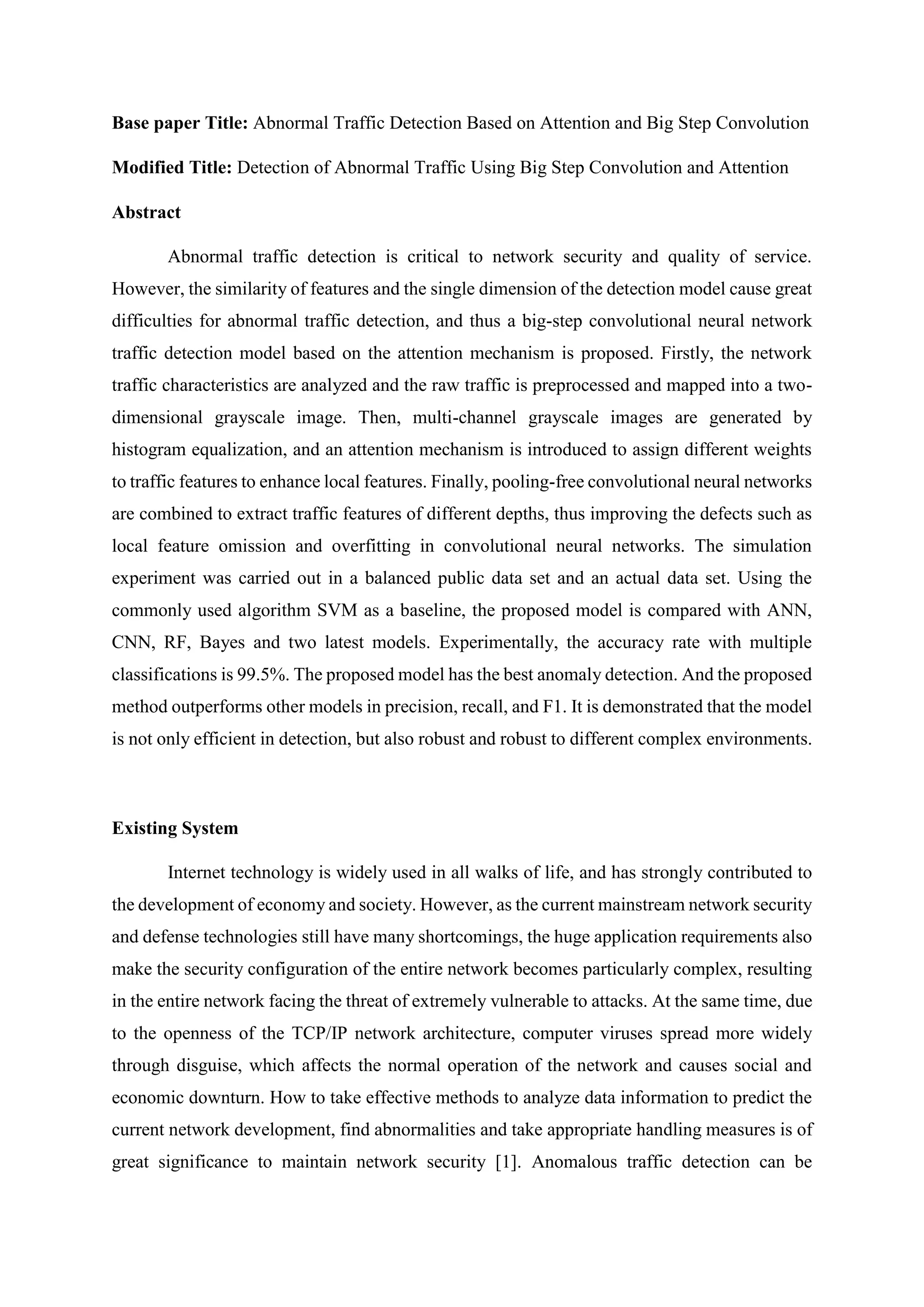 Abnormal Traffic Detection Based On Attention And Big Step Convolution Docx