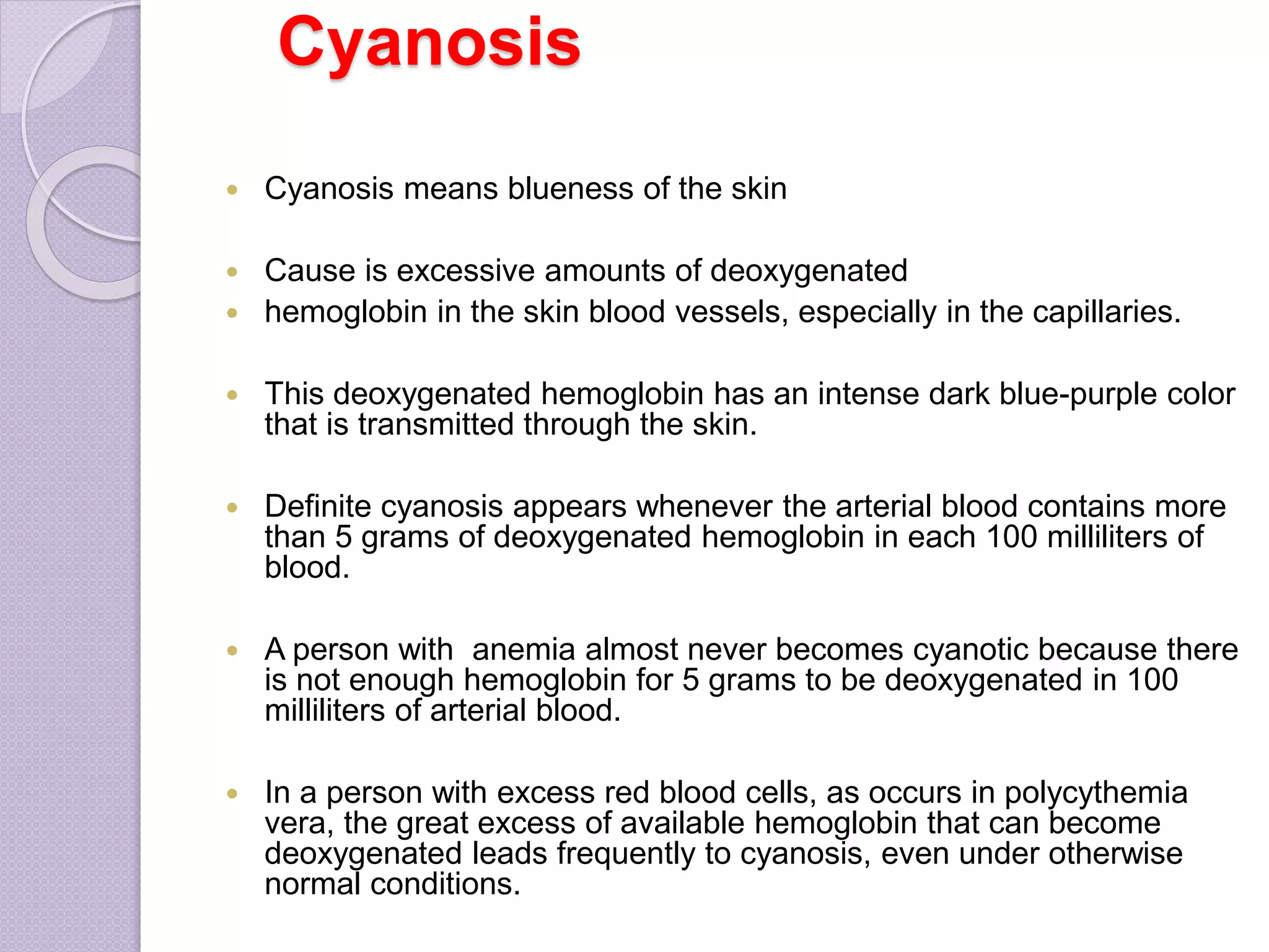 Abnormal types of respiration, HYPOXIA, ASPHYXIA, Cyanosis (The guyton ...