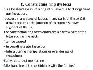 Abnormal uterine action lecturer notes ppt | PPTX
