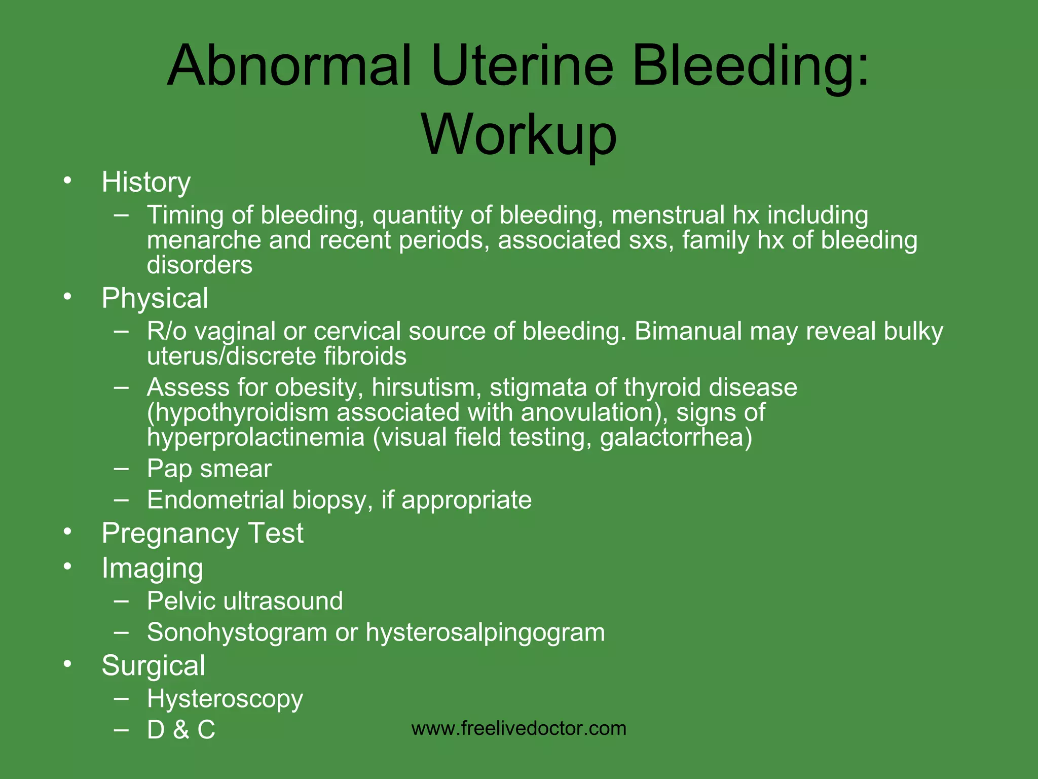 Abnormal uterine bleeding | PPT