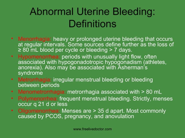 Abnormal uterine bleeding | PPT