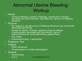 Abnormal uterine bleeding | PPT