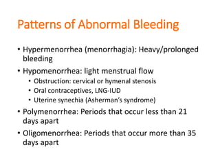 Abnormal uterine bleeding OBGYN CLERKSHIP LECTURE | PPTX