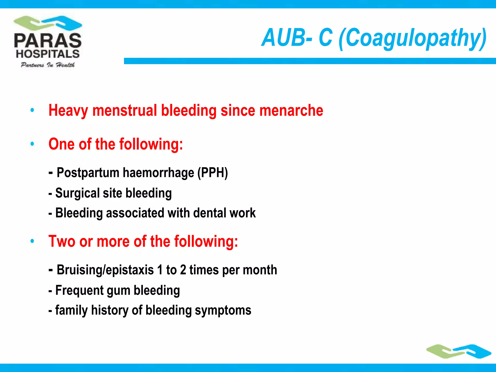 Abnormal uterine bleeding | PPTX