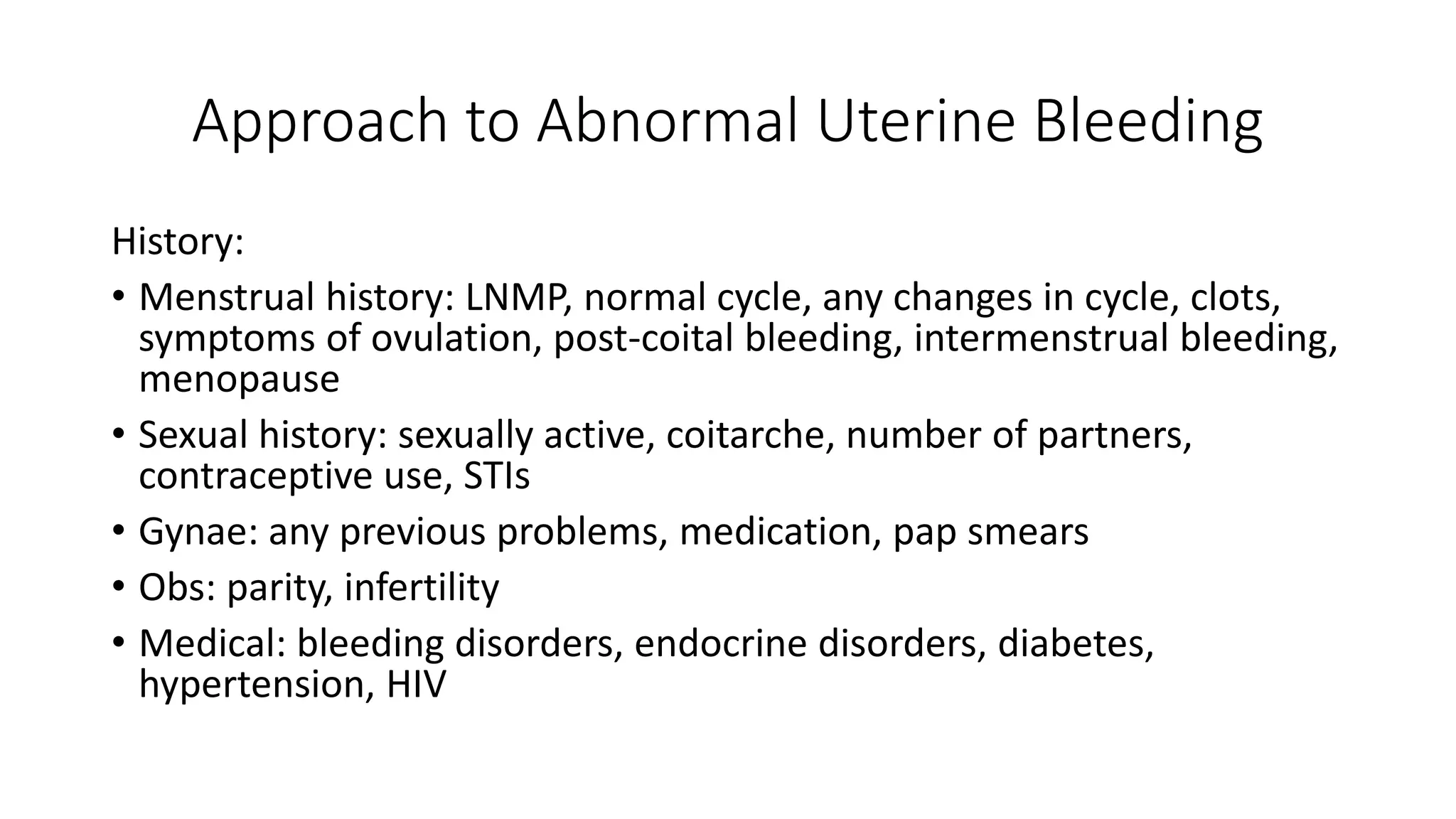 Abnormal uterine bleeding | PPTX