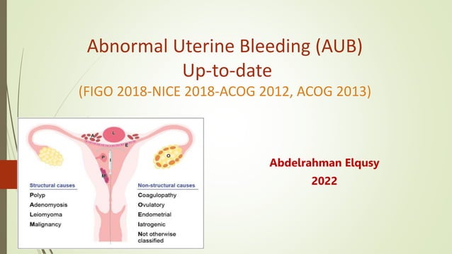 Abnormal Uterine Bleeding (AUB).pptx | Pregnancy | Reproductive Health