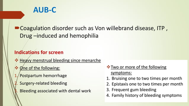 Abnormal Uterine Bleeding (AUB).pptx | Pregnancy | Reproductive Health