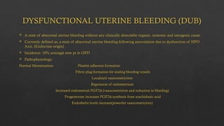ABNORMAL UTERINE BLEEDING (AUB) GYNAECOLOGY | PPTX