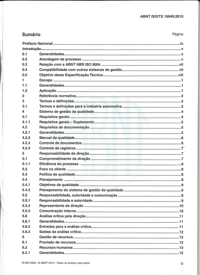 Abnt iso ts 16949-2010 | PDF