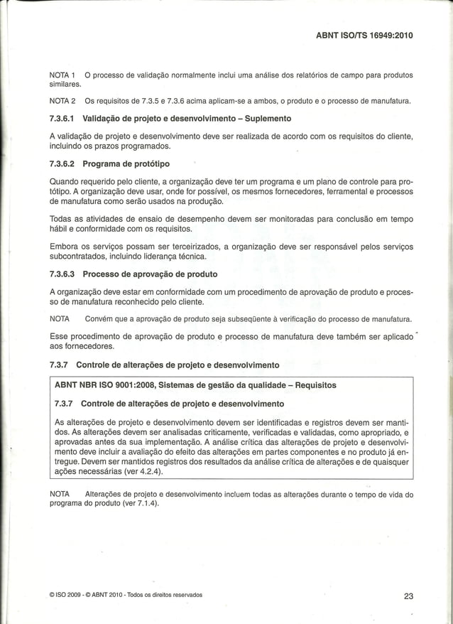 Abnt iso ts 16949-2010 | PDF