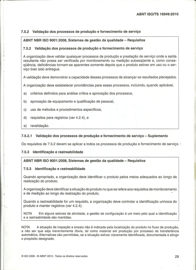 Abnt iso ts 16949-2010 | PDF