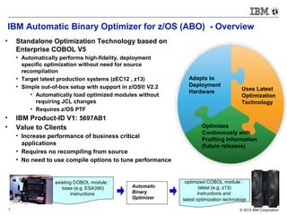IBM Automatic Binary Optimiser for zOS V1 - Powerful product in combination with Cobol | PPT