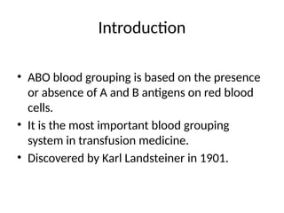 ABO BLOOD GROUPING.pptx Types of Blood Group | PPTX