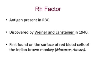 Abo blood grouping and rh factor | PPTX