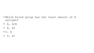 ABO BLOOD GROUP QUESTION blood bank.pptx
