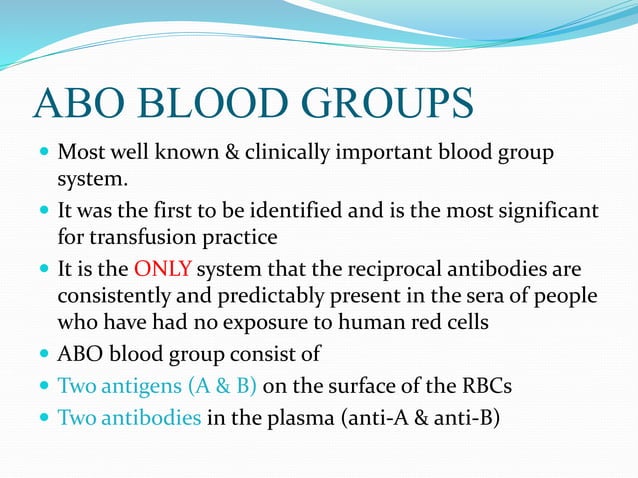 ABO Blood Group System.pptx | Blood Disorders | Diseases and Conditions