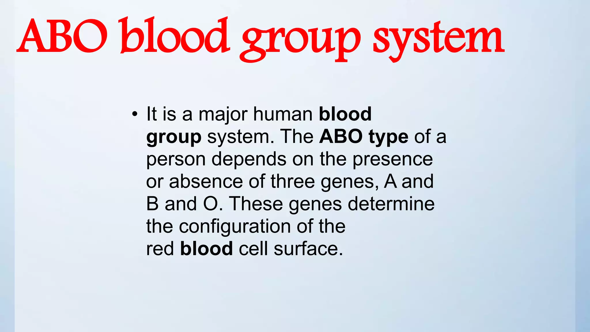 ABO blood group system and history | PPTX