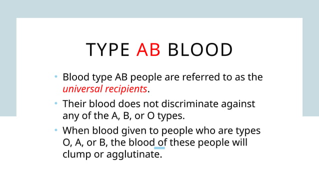 AbO Blood Relationship: The classification of blood. .pptx