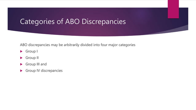 ABO Discrepancies | PPTX | Blood Disorders | Diseases and Conditions
