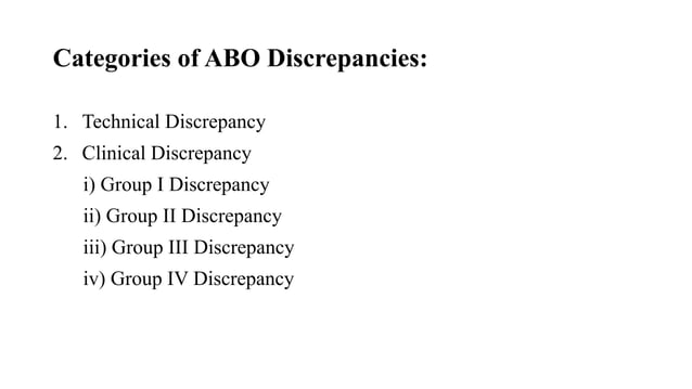 ABO DISCREPANCY 1.pptx | Blood Disorders | Diseases and Conditions