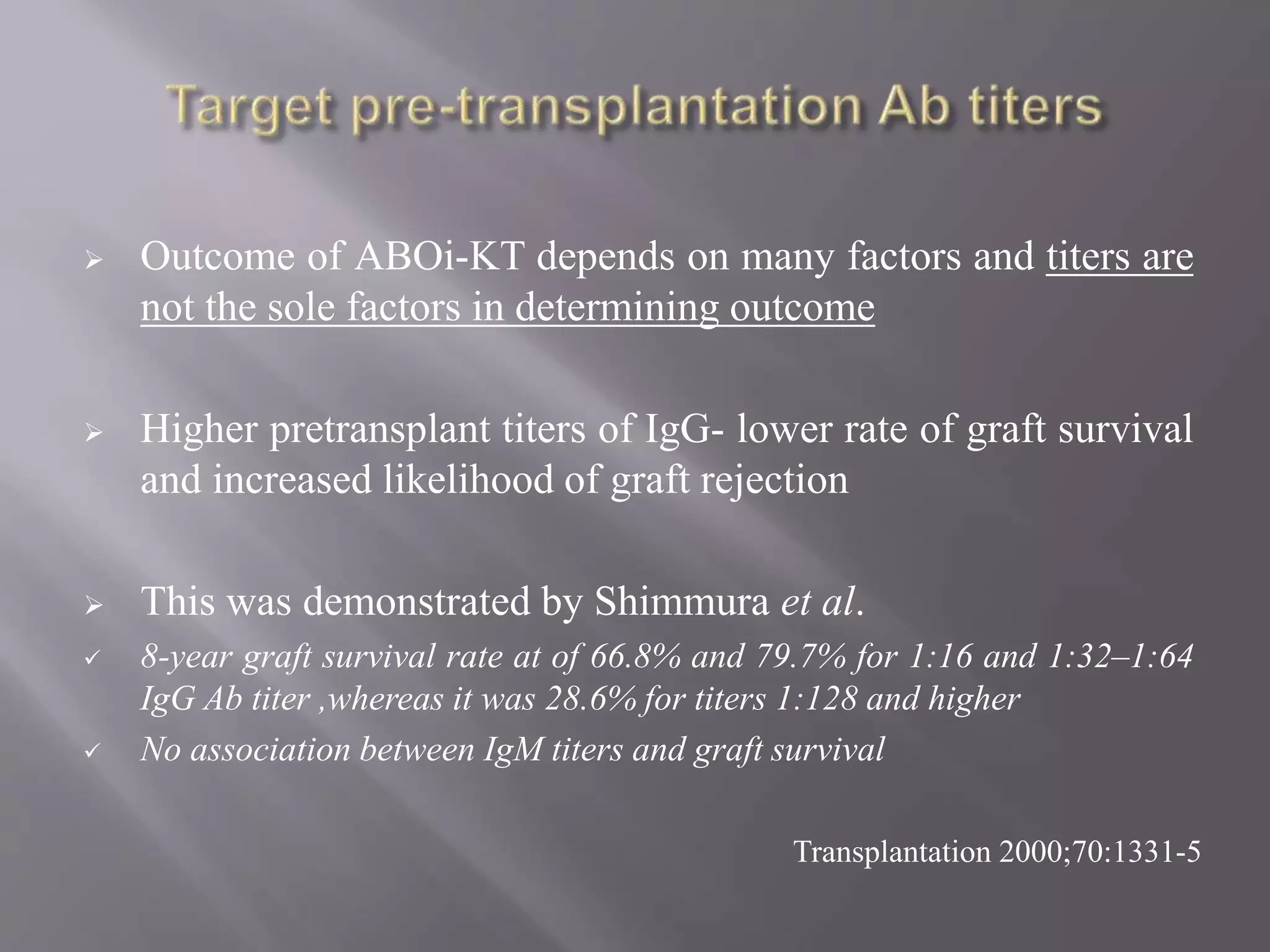 ABO incompatible renal transplant | PPTX