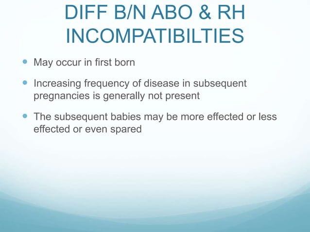 ABO incompatibility | PPTX | Pregnancy | Reproductive Health
