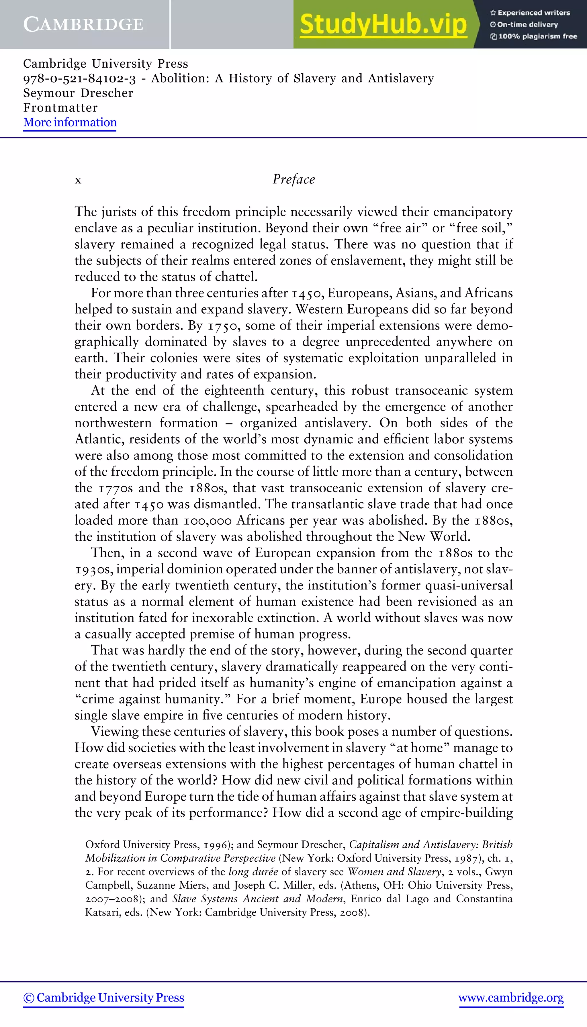 Abolition A History Of Slavery And Antislavery | PDF