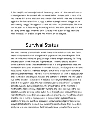 infomation about the emu | PDF