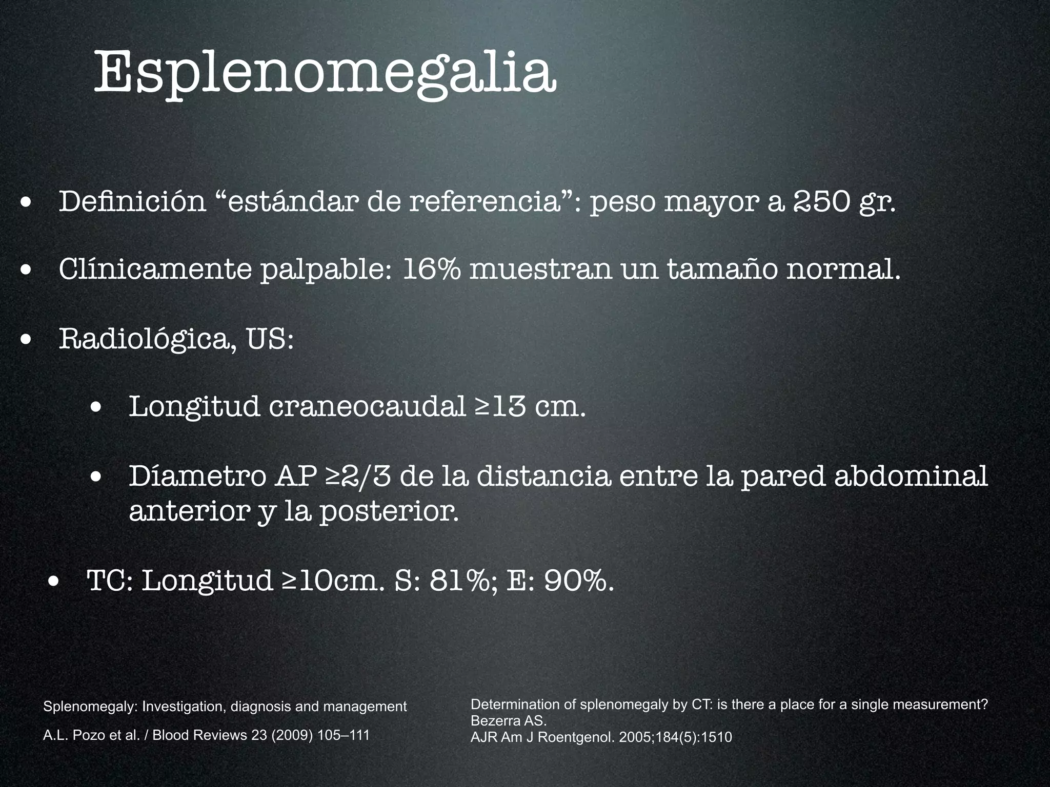 Abordaje de esplenomegalia | KEY