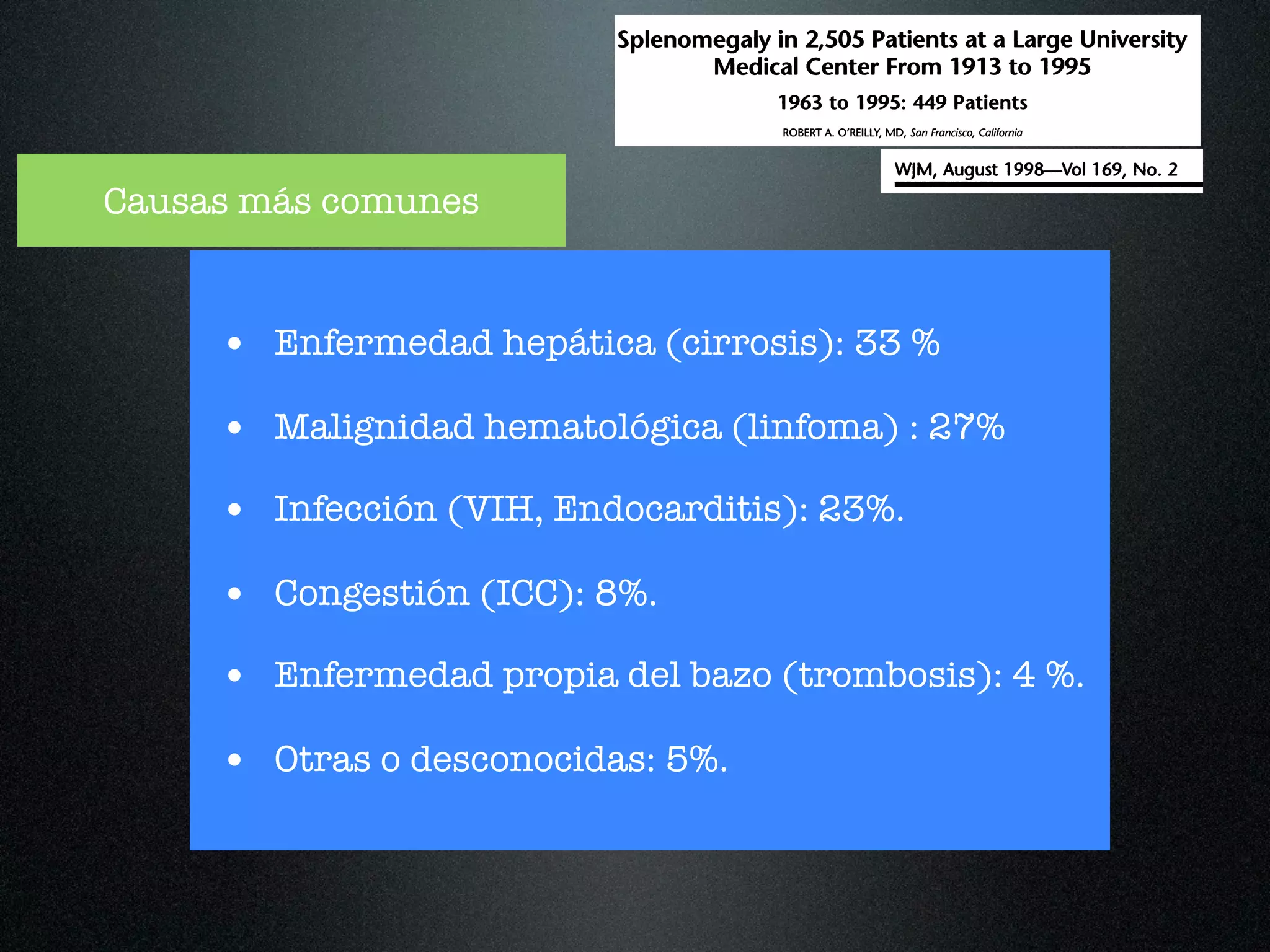 Abordaje de esplenomegalia | KEY