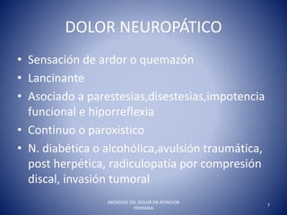 Abordaje del dolor en atencion primaria | PPT
