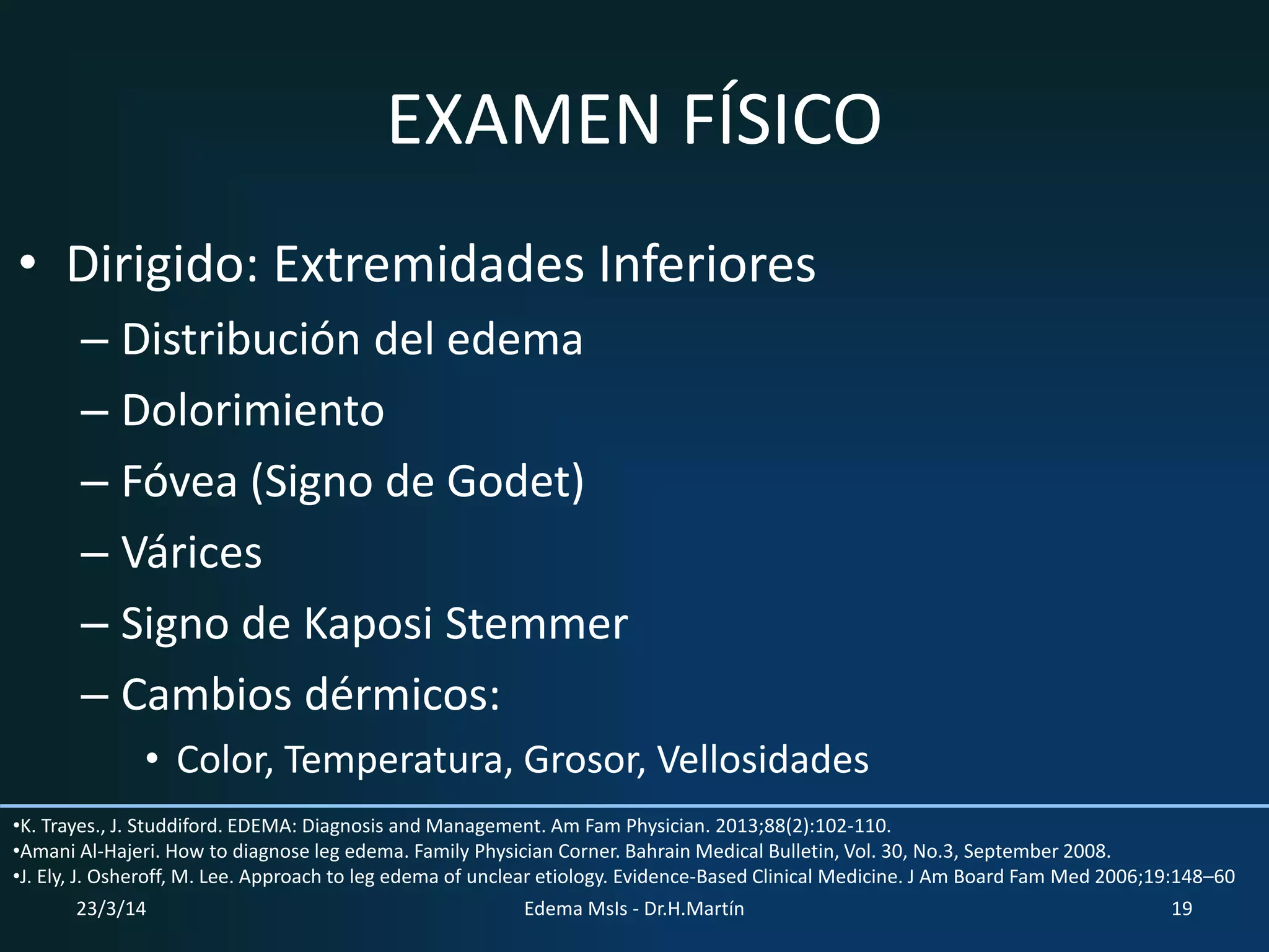 Abordaje del paciente con edema de extremidades inferiores | PPTX ...