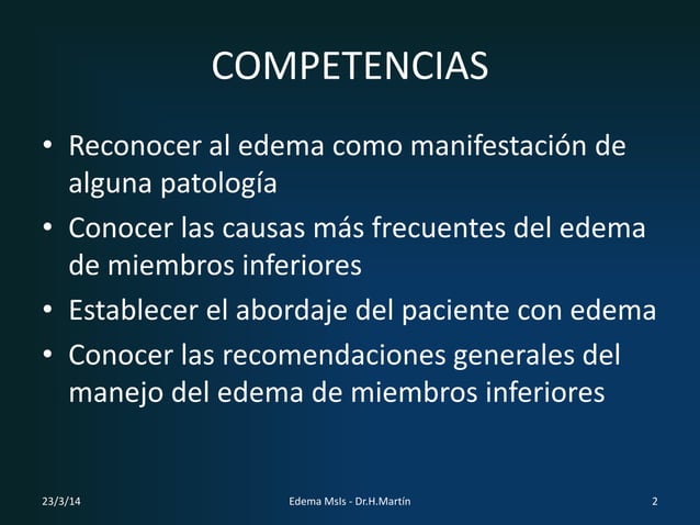 Abordaje del paciente con edema de extremidades inferiores | PPTX ...