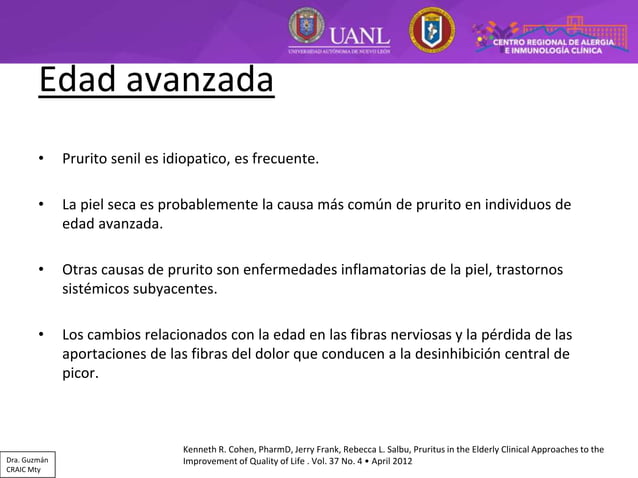 Abordaje del paciente con prurito cutáneo | PPT