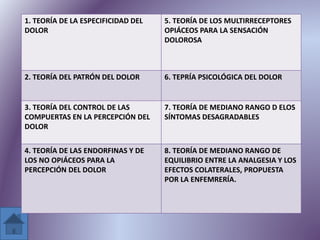 Abordajes teóricos para comprender el dolor humano | PPTX