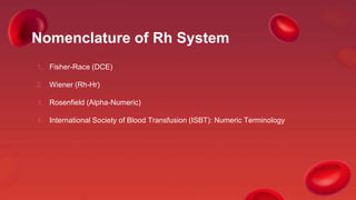 MAJOR BLOOD GROUPS, ABO(ISBT001) and RH(ISBT004) | PPTX