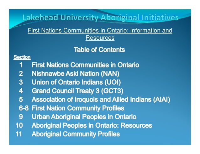Aboriginal Iniatives First Nation Information | PDF | North America ...