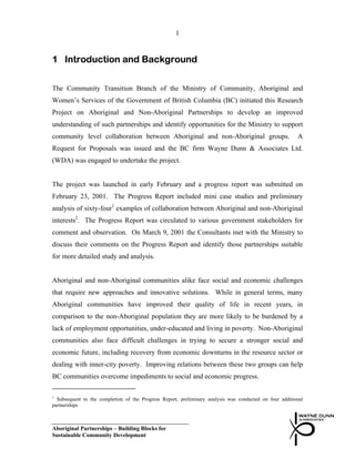 Aboriginal and Non-Aboriginal Partnerships: Building Blocks for ...