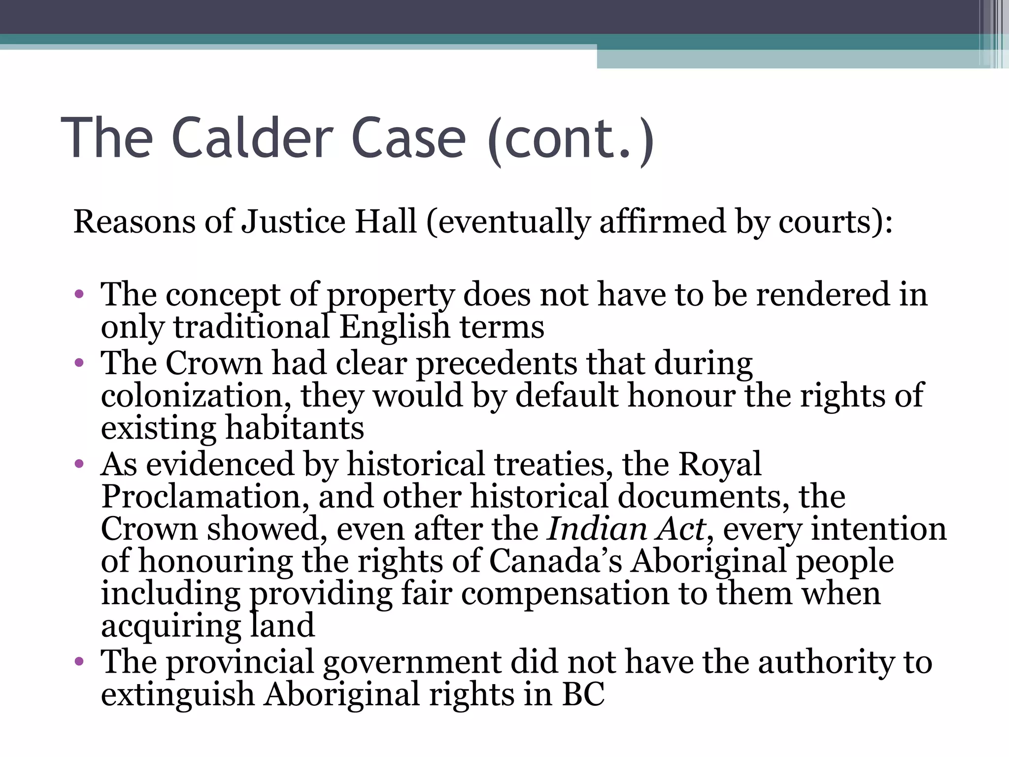 Aboriginal Rights to Treaty Rights | PPT