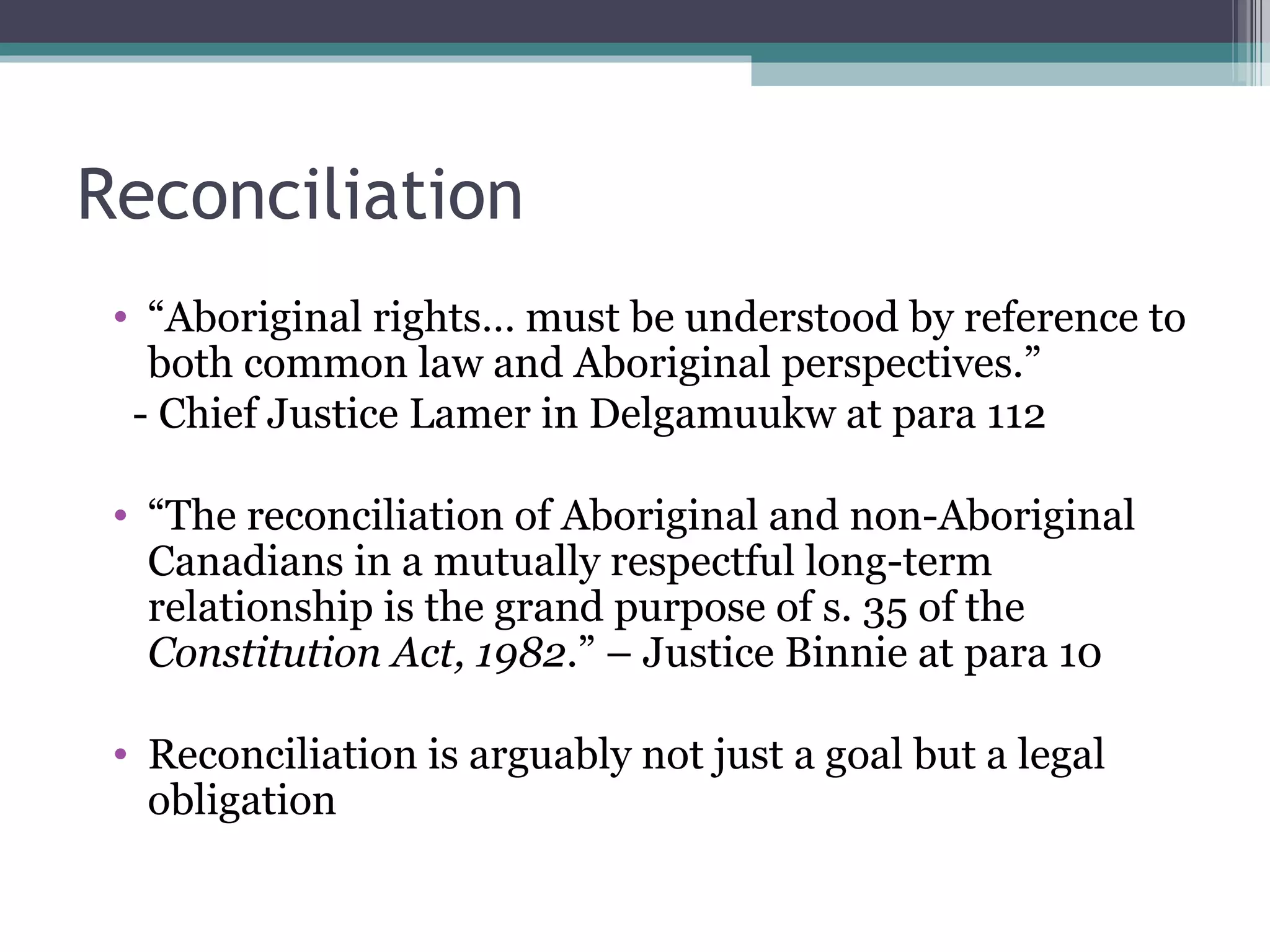 Aboriginal Rights to Treaty Rights | PPT